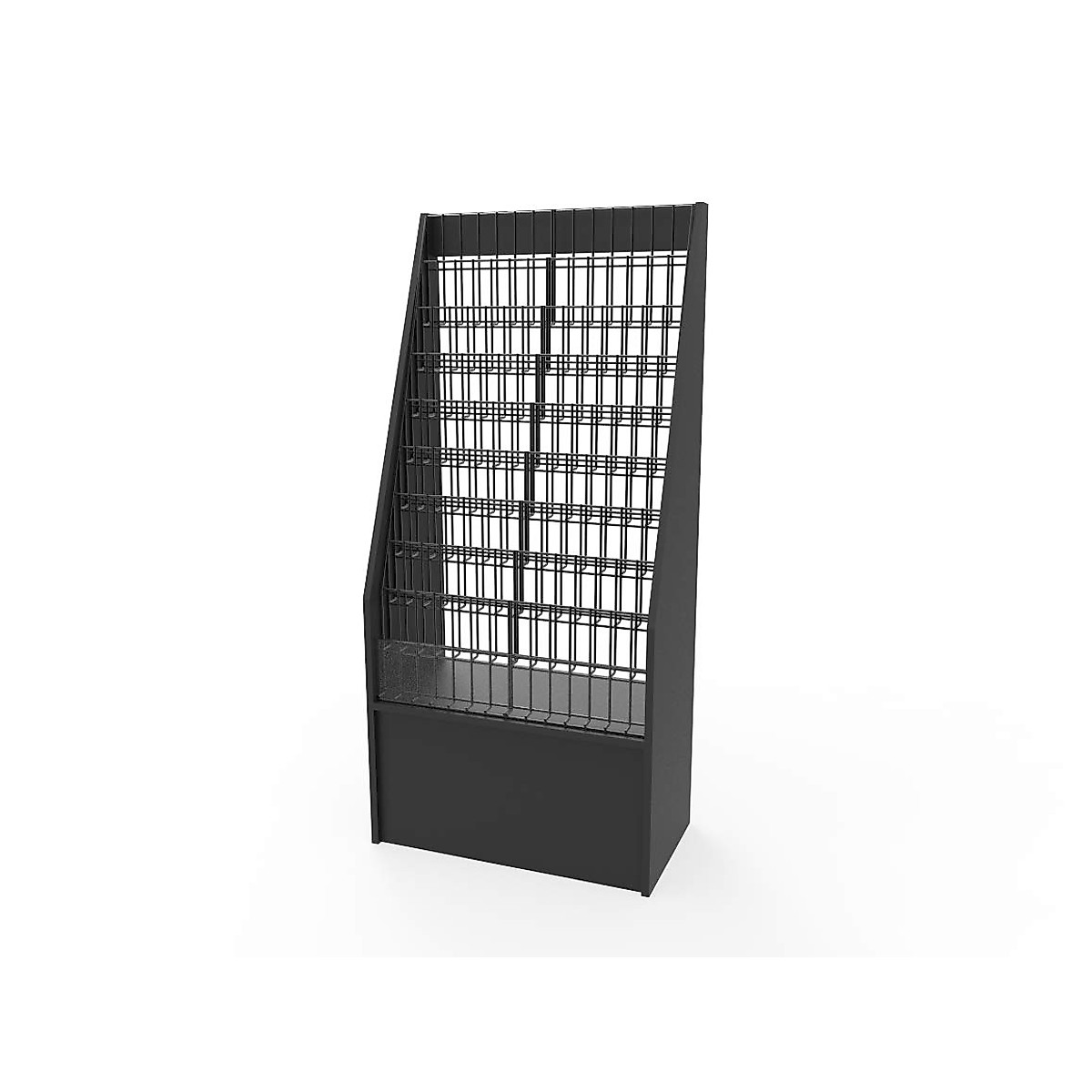 FixtureDisplays® Literature Rack Brochure Holder Leaflet Coupon Stand Greeting Card Rack 9 tier 45 facing Travel Information Kiosk Easy Assembly Video in Description 1453 Black-NF