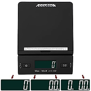 Accuteck 50 lb All-in-One Black Digital Shipping Postal Scale with Adapter (W-8250-50B)