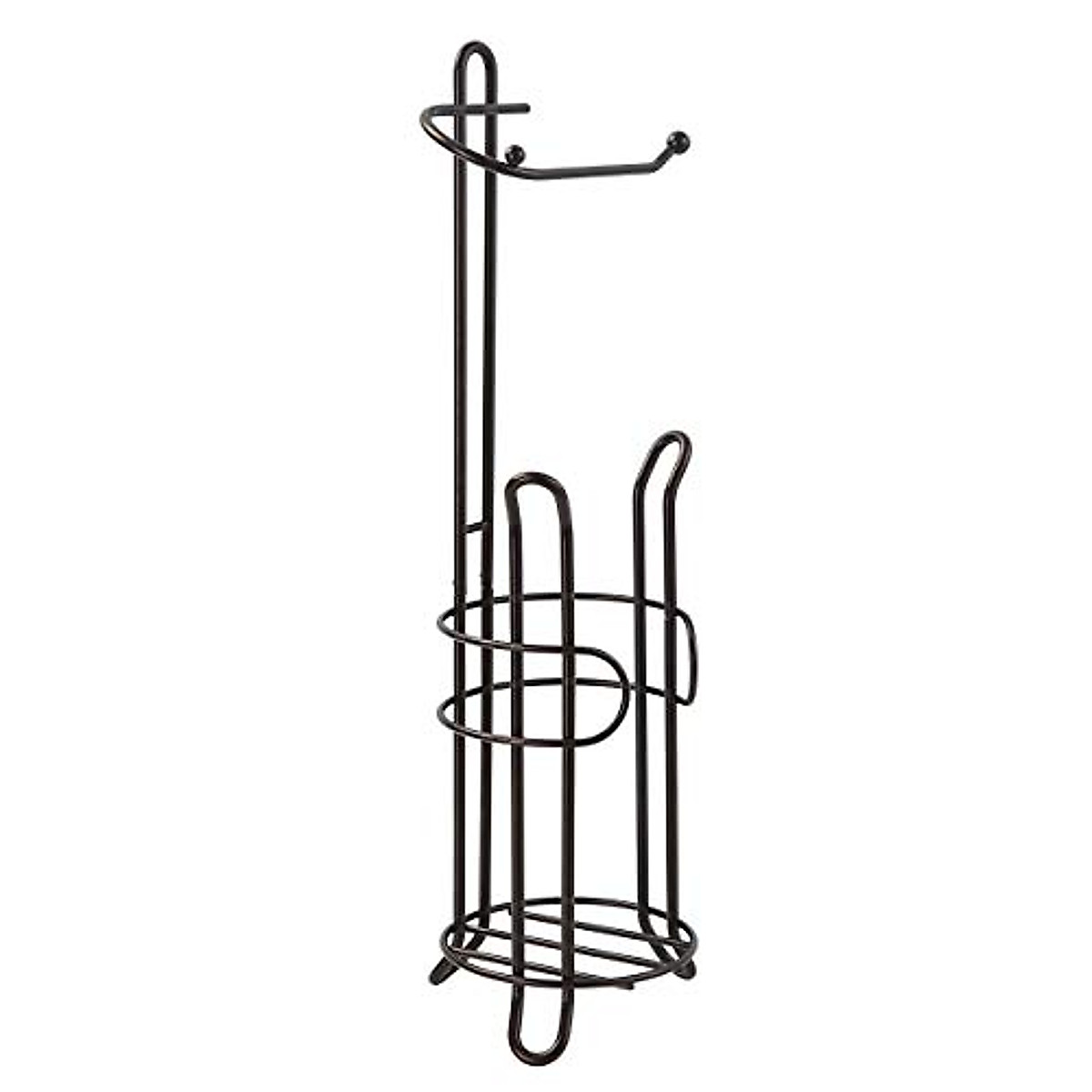 SunnyPoint Bathroom Toilet Tissue Paper Roll Storage Holder Stand with Reserve, The Reserve Area Has Enough Space to Store Mega Rolls; Coating Bronze