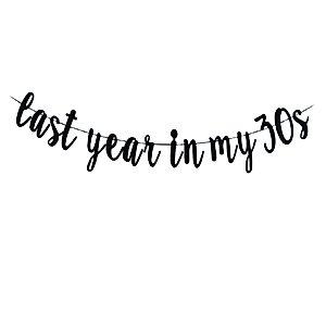 Last Year In My 30s Banner - Happy 39th Birthday / Cheers to 39 Years & 39 Fabulous,39th Birthday Party Decoration Supplies