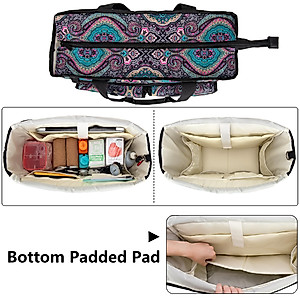 LoDrid Nurse Tote Bag with Bottom Padded Pad, Nurse Bags and Totes for Work, with Separated Storage Laptop Layer (up to 15.6 Inch), Nurse Bag with Large Compartment, Totem, Bag Only