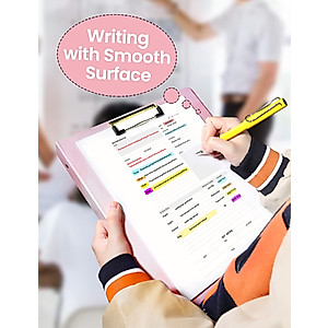 SUNEE 3 Ring Binder 1 Inch, Cute Binder with Clipboard, 2 Pockets, 5 Tab Dividers & Label Stickers, Decorative Pink Marble Heavy Duty Three Ring Binder (Fit 8.5x11 Inches) for Office Binder Supplies