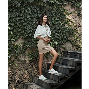 Jeossy Women's 8011 Fashion Sneakers, Lace-up Casual Dress Sneaker, White, Size 8 US-Tennis Walking Dress Shoes for Lady(DJY8011 White 08)