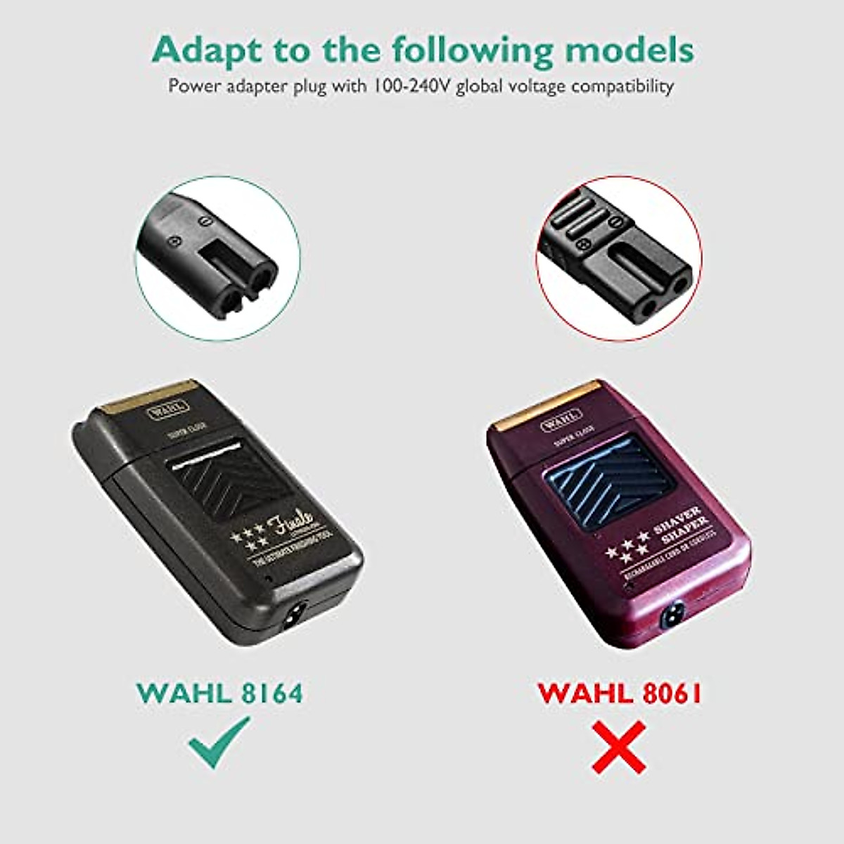 for Wahl Magic Clipper Cordless Charger, Lnauy Charger Compatible with Wahl 8148 8504 8164 8591 Trimmer 4V 5 Star Hair Clipper Shaver 1919 100 Year Clipper Power Supply Adapter Cord