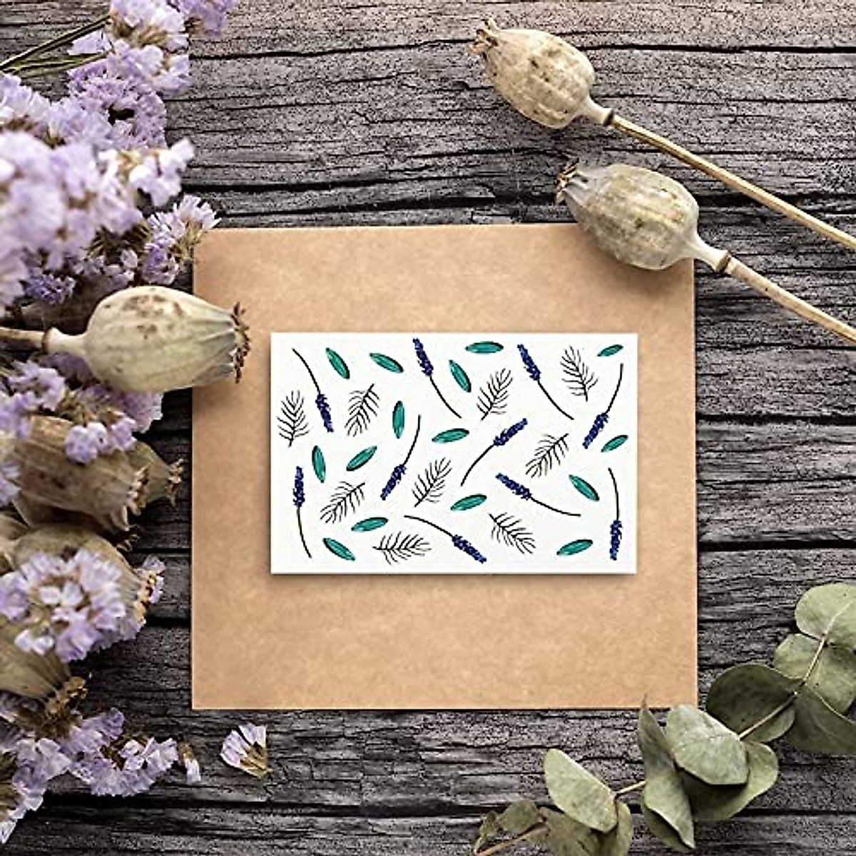 All Occasion Greeting Cards - Watercolor Nature Design - Beautiful Leaves Pattern - Includes 48 Cards and Envelopes - 4 x 6 Inches