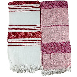 Handwoven Basket & Tortilla Cloths by Jacq & Jürgen - 2 Pack Natural Medium and Large Floral Bundle – 100% Palm Mexican Art