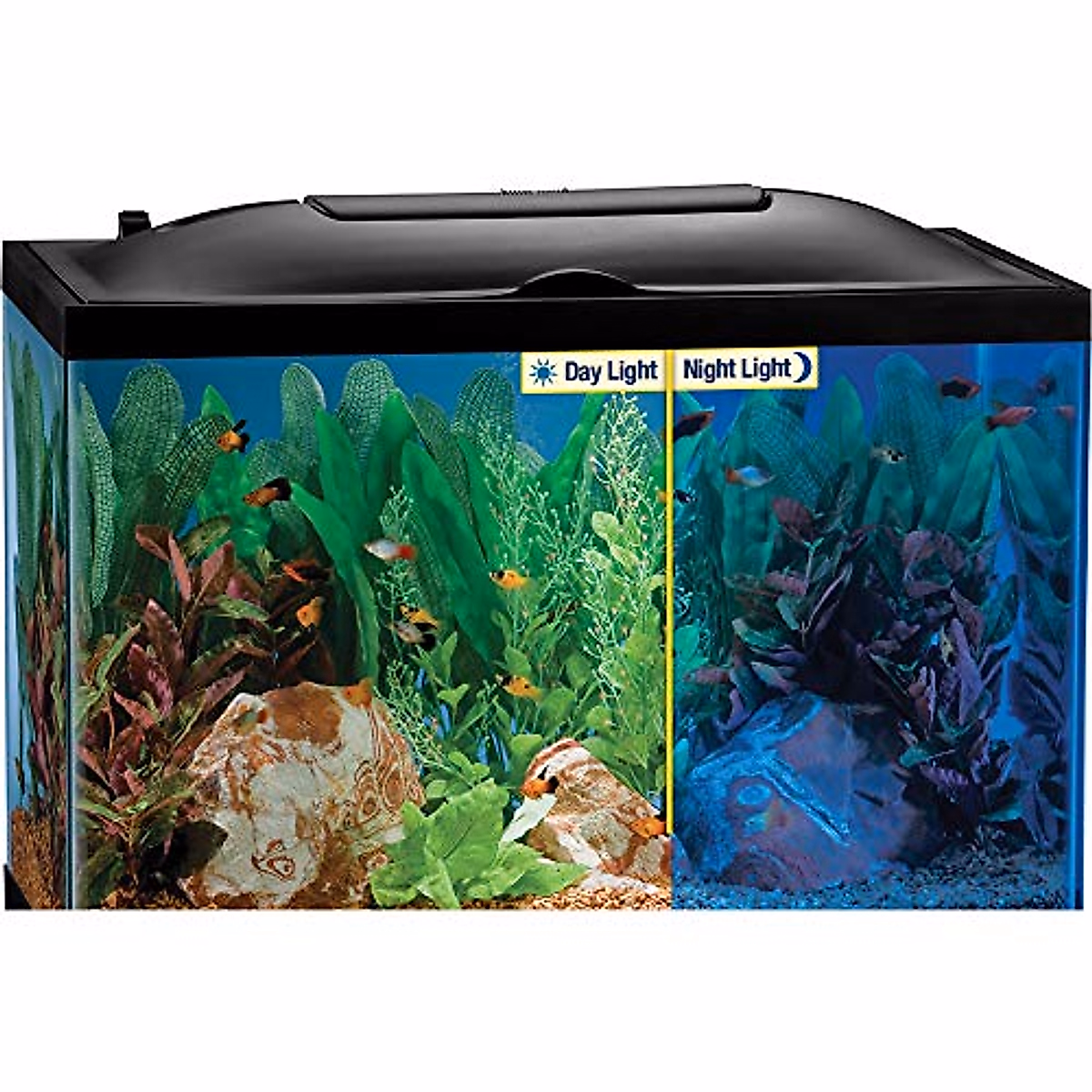 Marineland LED Light Hood for Aquariums, Day & Night Light 24 by 12-Inch,Blacks & Grays