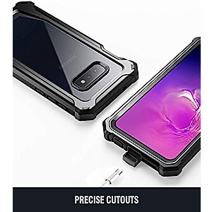 Poetic Galaxy S10e Rugged Clear Case, Full-Body Hybrid Bumper Cover, Support Wireless Charging, Includes Built-in-Screen Protector, Guardian Series, Case for Samsung Galaxy S10e 2019, Black