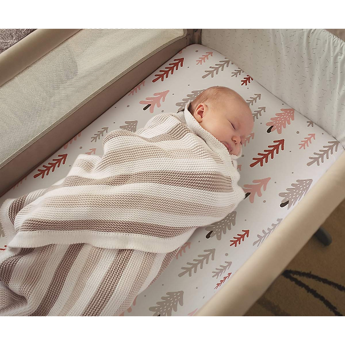 Pack n Play Sheets, BROLEX 2 Pack Mini Crib Sheets,Stretchy Portable Fitted Playard Sheet Set, Convertible Playard Mattress Cover,Ultra Soft Breathable Material,Jungle Animals