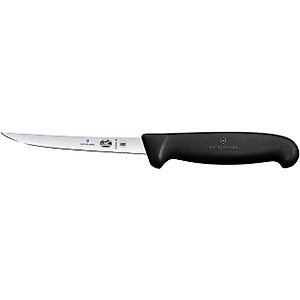 Victorinox 6" Boning Knife, Narrow Blade, Semi-flexible, Black Fibrox Handle 5.6203.15