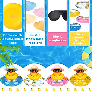 Marsui Mini Rubber Ducks Summer Beach Funny Rubber Ducky Bathtub Shower Ducks for Baby Shower Swimming Pool Toys(24 Pcs)