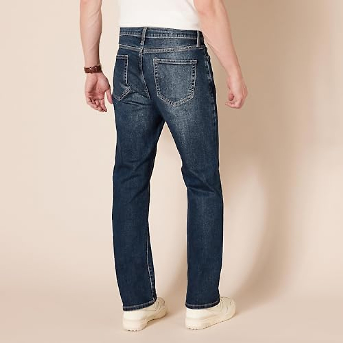 Amazon Essentials Men's Straight-Fit Stretch Jean, Dark Wash, 36W x 30L