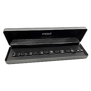 Harley-Davidson Mens Black Steel Bar & Shield Chain Bracelet HSB0190 (8.5)