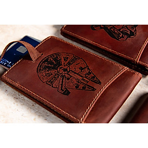 Personalized Star Wars Inspired Slim Hidden Pocket Distressed Leather Wallet The Cedar Key Wallet by Left Coast Original