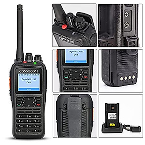 DMR Digital & Analog Two Way Radios Long Range Rechargeable - CONNECOM Heavy Duty Walkie Talkies for Adults Rugged 2 Way Radios for Warehouse Factory Docks Commercial Construction etc. GD900 3 Pack