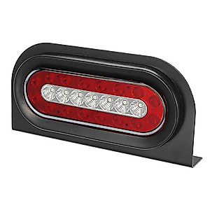 Partsam 2Pcs 6 Inch Oval Led Trailer Tail Lights Red/White 23LED Grommet Mount w Mounting Brackets Waterproof Truck Trailer RV Oval Led Stop Turn Tail Brake Backup Reverse Marker Lights Sealed 12V