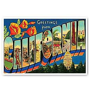 CALIFORNIA postcard set of 20 postcards. CA post card variety pack containing 20 different post cards. Made in USA.