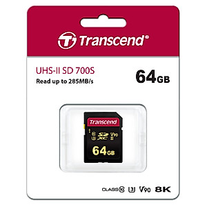 Transcend TS64GSDC700S 64GB UHS-II U3 V90 SDHC Flash Memory Card