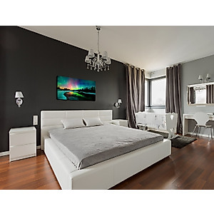 S01950 Wall Art Aurora scenery Painting on Canvas Stretched and Framed Canvas Paintings Ready to Hang for Home Decorations Wall Decor