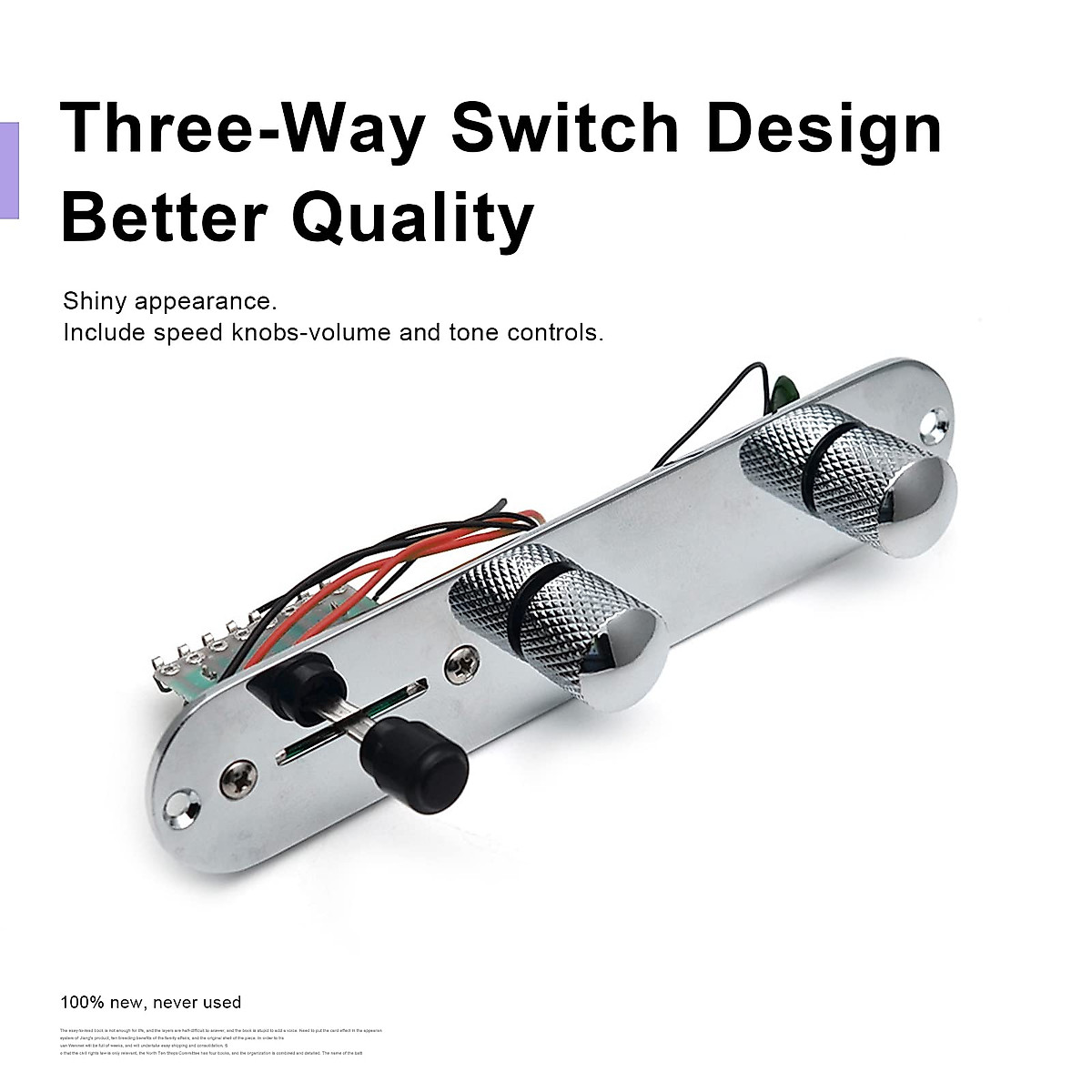 SAPHUE Guitar Control Plate Loaded Chrome/Nickel with 3 Way Switch 500K Tone and Volume Knob Prewired Screws Output Jack for Fender Tele/Telecaster Gibson Sg Electric Guitar Parts Replacement