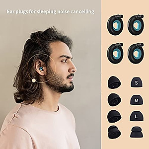 Vodolo Noise Cancelling Ear Plugs for Sleep - EarPlugs for Sleeping and Concentration - 2 Pair Reusable Silicone Flexible Earplug for Noise Reduction, Earplug for Side Sleepers Noise Sensitive Person
