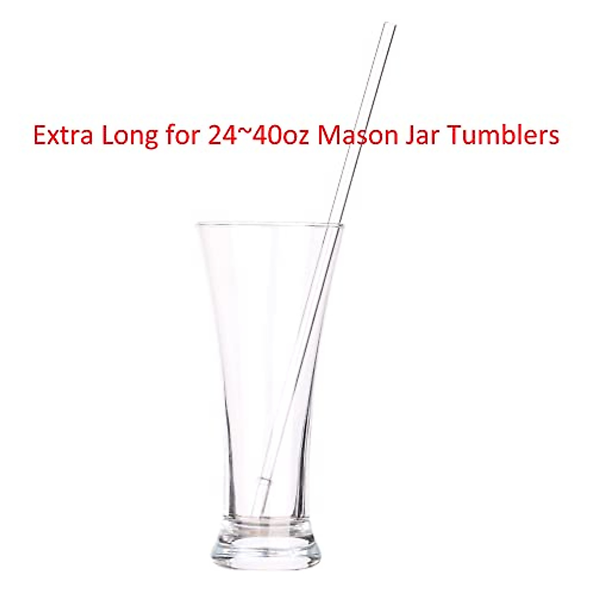 AYOYO 12 Pack 11 Inch Reusable Plastic Straws Clear Tritan Drinking Straw Portable Straws With Telescopic Case/Cleaning Brush for 24oz - 40oz Mason Jar Tumblers
