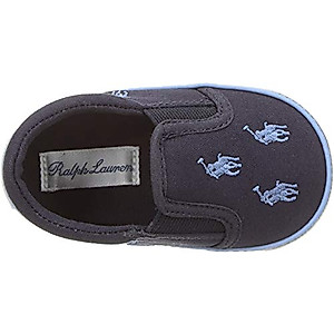 Polo Ralph Lauren Kids Unisex-Baby Bal Harbour Repeat Crib Shoe, Navy, 2 M US Infant