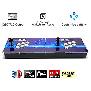 Uiexer 9800 Games in 1 3D Pandora's Box 30S, Arcade Game Console Retro Game Machine Support PC/Projector/TV, 1280 x 720 Full HD, Search/Hide/Save/Load/Pause Games, 4 Players Online Game