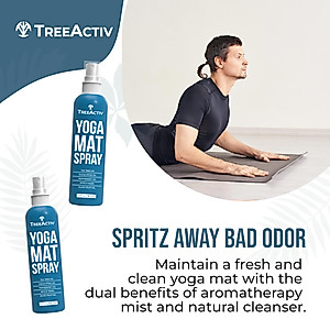 TreeActiv Yoga Mat Cleaner Spray, 4 fl oz, Cleaning Spray for Yoga Accessories, All Purpose Mat Spray for Gym Equipment, Workout Mat Spray With Tea Tree Oil, Yoga Mat Spray Cleaner, with 2000 Sprays