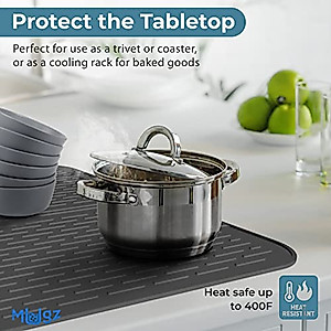 Large Silicone Dish Drying Mat for Kitchen Counter Size 20.5” x 17.7”, Eco Friendly Food Grade Drying Mat, Easy to Clean, Heat Resistant Hot Pot Holder, Dish Washer Safe