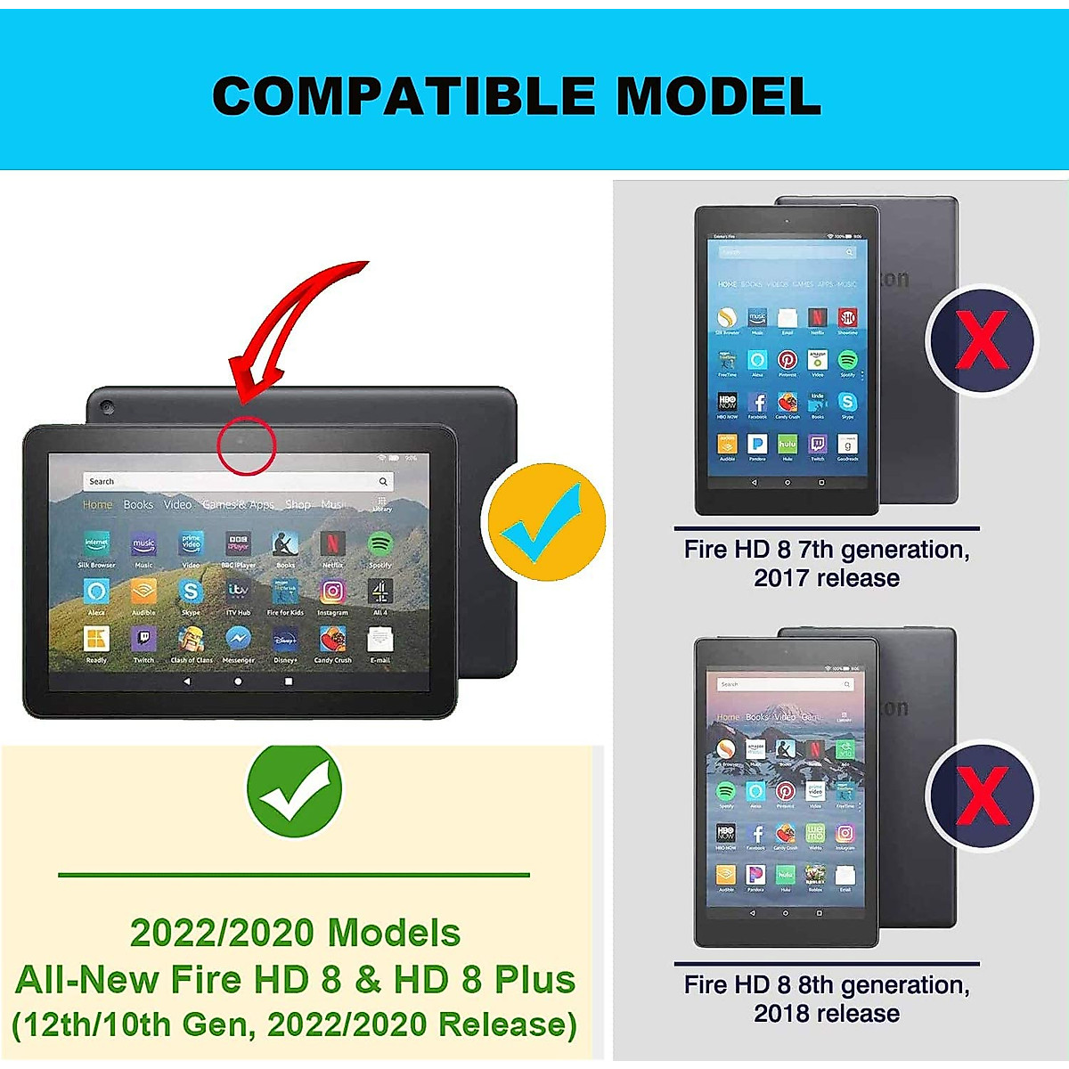 Case for Amazon Kindle Fire HD 8 & 8 Plus Tablet (12th/10th Generation, 2022/2020 Release), PU Leather Folding Stand Shell Shockproof Soft TPU Cover, Marauder's Map Vintage