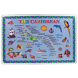 Cutting Board Caribbean Island Souvenir Gift 11" x 8" Tempered Glass Kitchen Utility Chopping Board - Novelty Caribbean Gift or Souvenir Collectors Idea (The Caribbean)