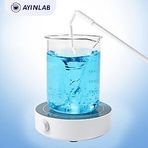 AyinLab Magnetic Stirrer, Fast Stir Plate with Speed Control, Lab Magnetic Mixer with 4pcs Magnetic Stir Bars, 1 Stir Bar Retriever for Making Yeast, Liquid Stirring, Max Volume 3000ml, Powerful Motor