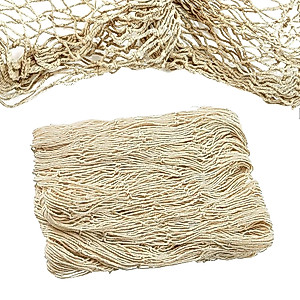 Rosoz Natural Fish Net Decorative for Party, Natural Cotton Netting 80x40 Inch, Nautical Themed Fishnet Party Accessory