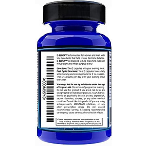 Estrogen Blocker for Men & Hormone Balance for Women- E-Block- Natural PCT Aromatase Inhibitor Anti Estrogen Acne Support Formula Post Cycle Therapy Supplement Plus DIM, Calcium-d-glucarate, Chrysin