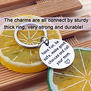 XYBAGS New Driver Keychain Gift, Have Fun, Be Safe, Make Good Choices and Call Your Mom, Daughter Son Graduation Key Ring Gifts