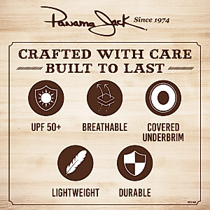 Panama Jack Men's Matte Seagrass Safari Hat (Large) Natural