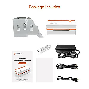 K COMER Thermal Label Printer 4x6 Shipping Label Printer for Small Business & Shipping Package 203dpi 150mm/s for Amazon, Ebay, Shopify, Etsy, UPS, USPS, FedEx, DHL