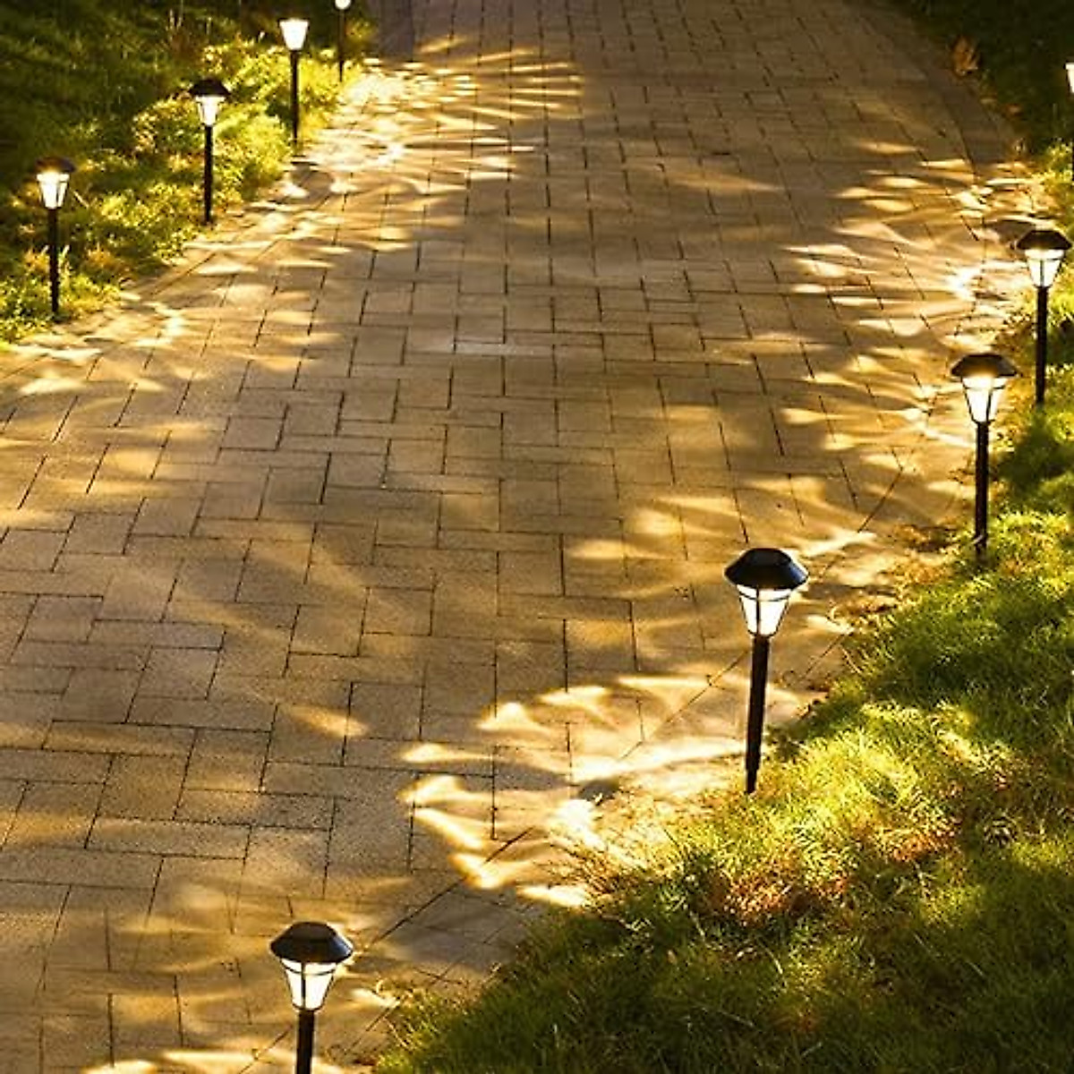 TWINSLUXES 12 Pack Solar Pathway Lights Outdoor Waterproof Garden Walkway Lights LED Landscape Lighting Auto On/Off Dusk to Dawn for Pathway,Sidewalk, Lawn, Patio, Yard - Warm White…