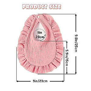 Mccotwe Baby Bibs Muslin Drool Bibs Teething Bibs Lap-shoulder Drool Cloths Bibs 100% Organic Cotton 4-Layer Absorbent& Soft& Breathable Muslin Baby Bibs for Girls Multi-Use Scarf Bibs