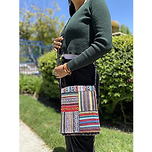 Small Adjustable Tribal Bohemian Crossbody Shoulder Bag Sling Purse or Tablet Case