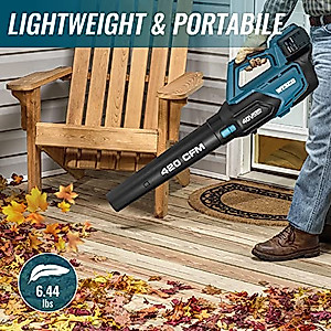 Leaf Blower, WESCO 40V Max Cordless Leaf Blower with Battery and Fast Charger, 420 CFM, 2 x 20V 2.0Ah Li-ion Battery, Handheld Sweeper for Blowing Leaves, Dust, Debris