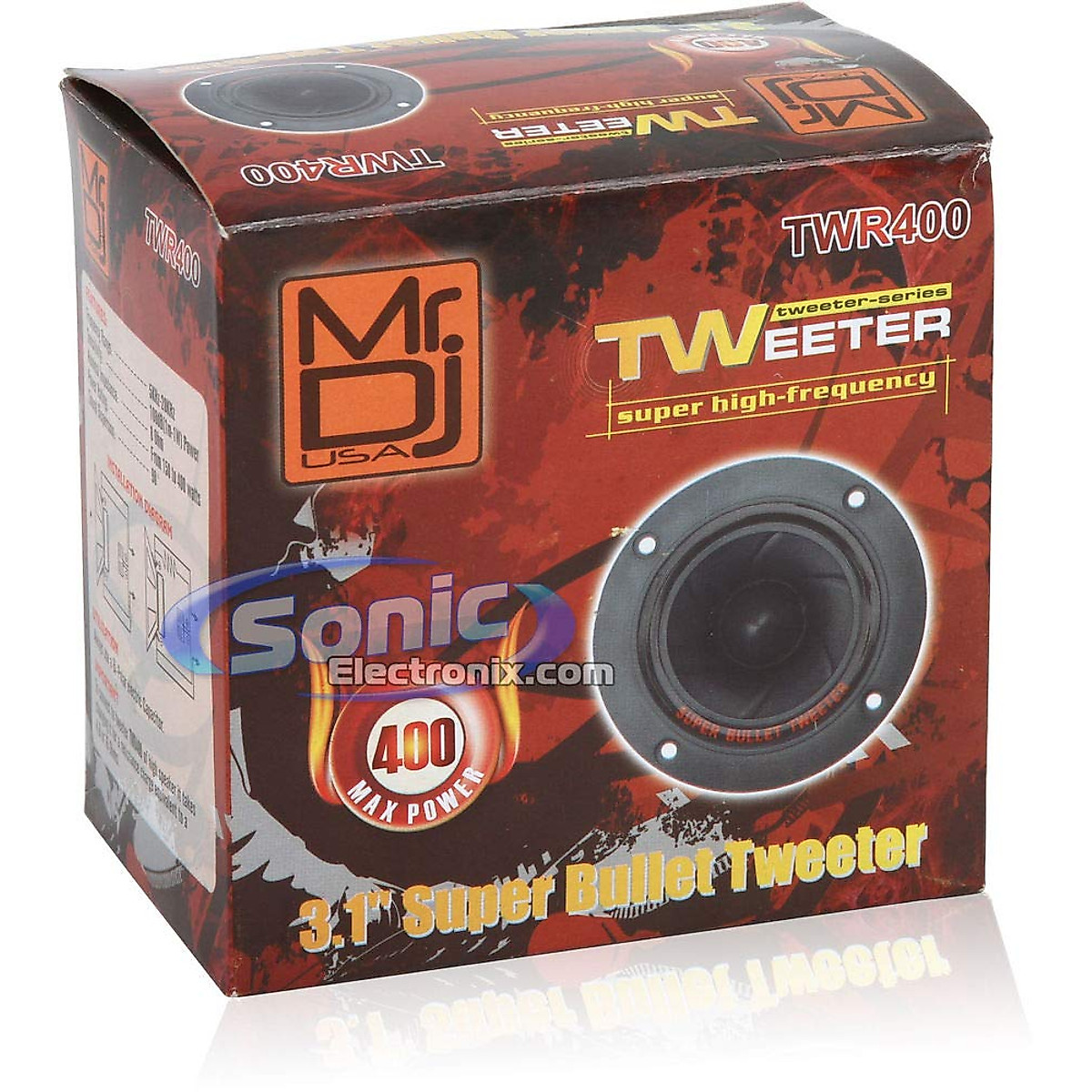 Mr. Dj Compressor Tweeter TWR400-400 Watts, Black