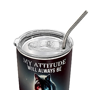 64HYDRO 20oz Wolf Gifts for Men, Women, Wolf Gifts for Wolf Lovers - Valentines Day Gifts for Him, Her - Inspirational Gifts - Wolf Tumbler Cup with Lid, Double Wall Vacuum Insulated Travel Coffee Mug