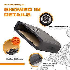 STAR PATIO Pizza Oven for Grill - Portable Grill Top Pizza Oven with Pizza Stone, Pizza Peel and Thermometer - Home Backyard Pizza Maker for Charcoal Grill, Gas Grill, PZB-002