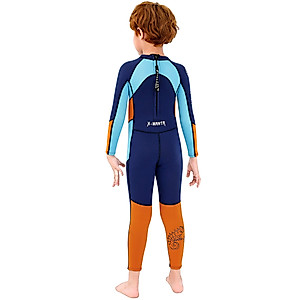 TENMET Boys Kids 2.5mm Neoprene Keep Warm Wetsuit UV Protection Swimsuits Long Sleeves Diving Suits Size 4
