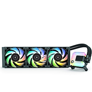EK AIO 360mm, D-RGB All-in-One CPU Cooler with EK-Vardar High-Performance PMW Fans, Water Cooling Computer Parts, 120mm Fan, Intel 115X/1200/2066, AMD AM4