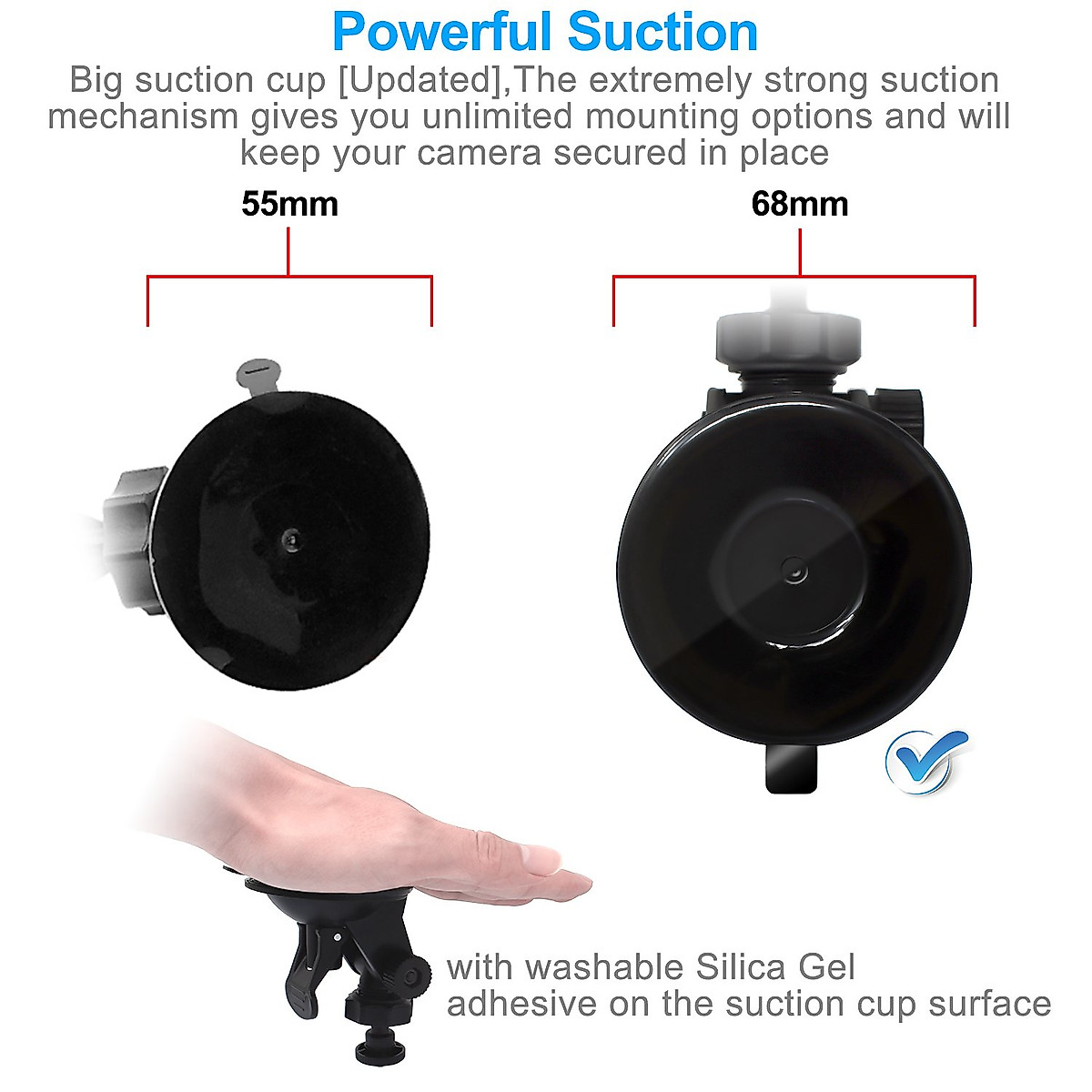 Camera Adhesive Suction Cup Wall Mount For Wyze Cam V3/Pro,for Wyze Cam Pan/V3,for Oculus Sensor,for HTC Vive Base Station,Swivel 360° Adjustable In/Outdoor Bracket with Washable Silica Gel(2 Pack)