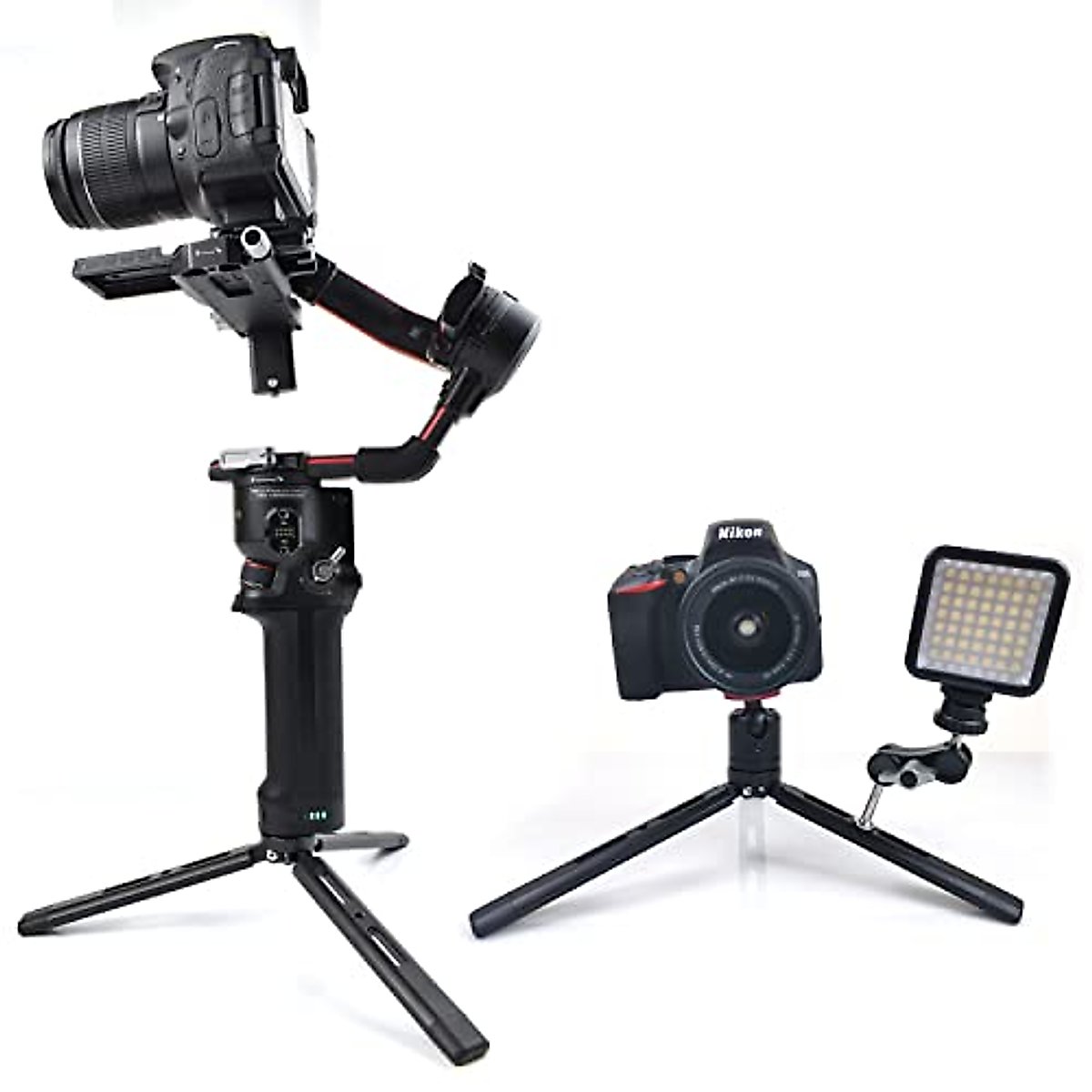 EaxanPic Aluminum Mini Tripod, Desktop Tabletop Stand Tripod for Zhiyun Smooth Q/4, Crane Plus/2,Weebill s, Ronin S/SC/RS2/RSC2, Osmo Mobile,Gimbal Handle Grip Stabilizer Tripod