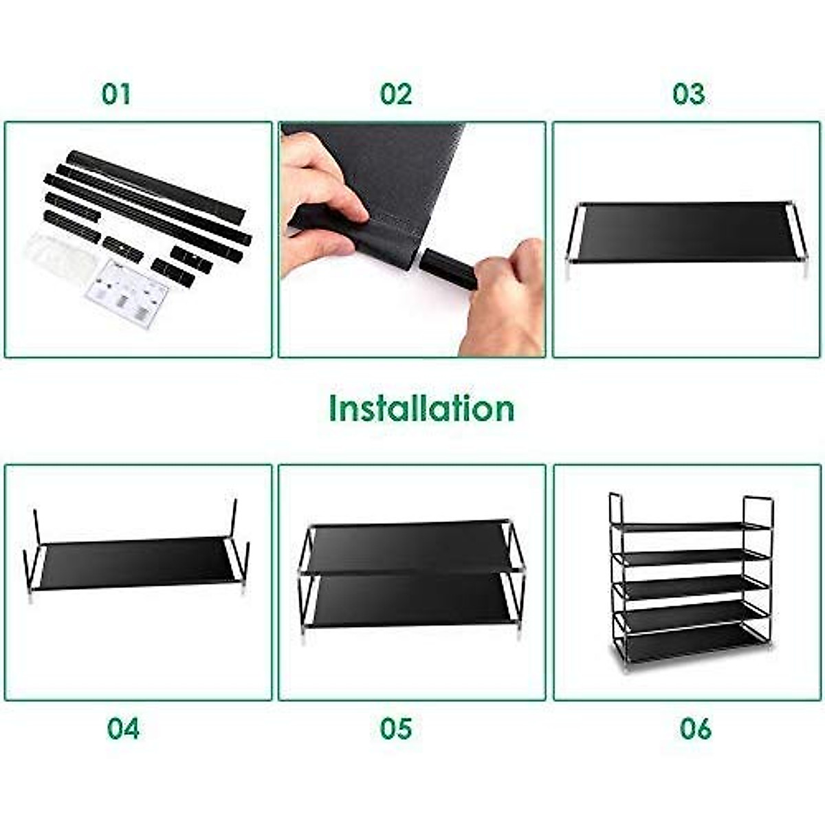 SOONEEDEAR 5 Tiers Shoe Organizer,Shoe Rack,Closet Shoe Organizer, Space Saving Shoe Tower Cabinet Stackable Shelves Holds 20-25 Pairs